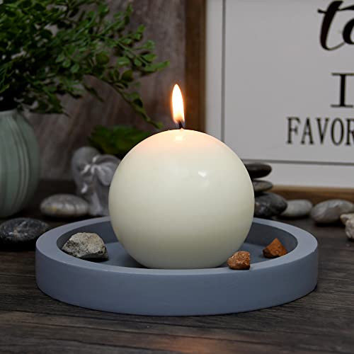 Zest Candle 2-Piece Ball Candles, 4-Inch, Pale Ivory