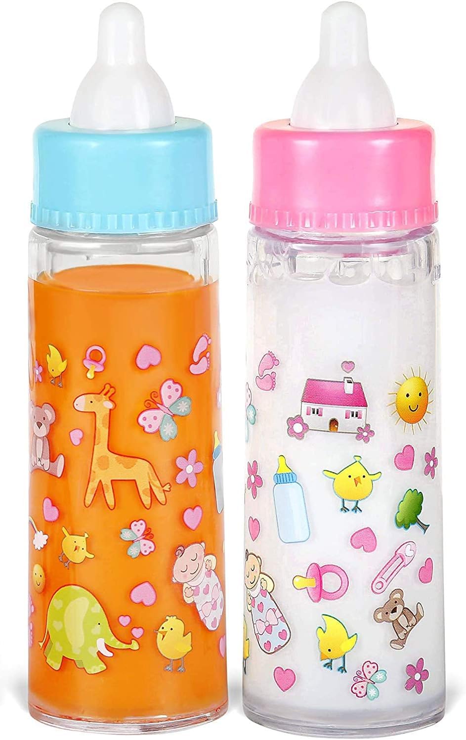 fash n kolor Diaper Bag Doll Accessories Set with Feeding Bottles, Baby Diaper, Tissues, and Cloth Blanket. Complete Diaper Bag kit with 9 Accessories. Comes Packed in a Mommy Bag