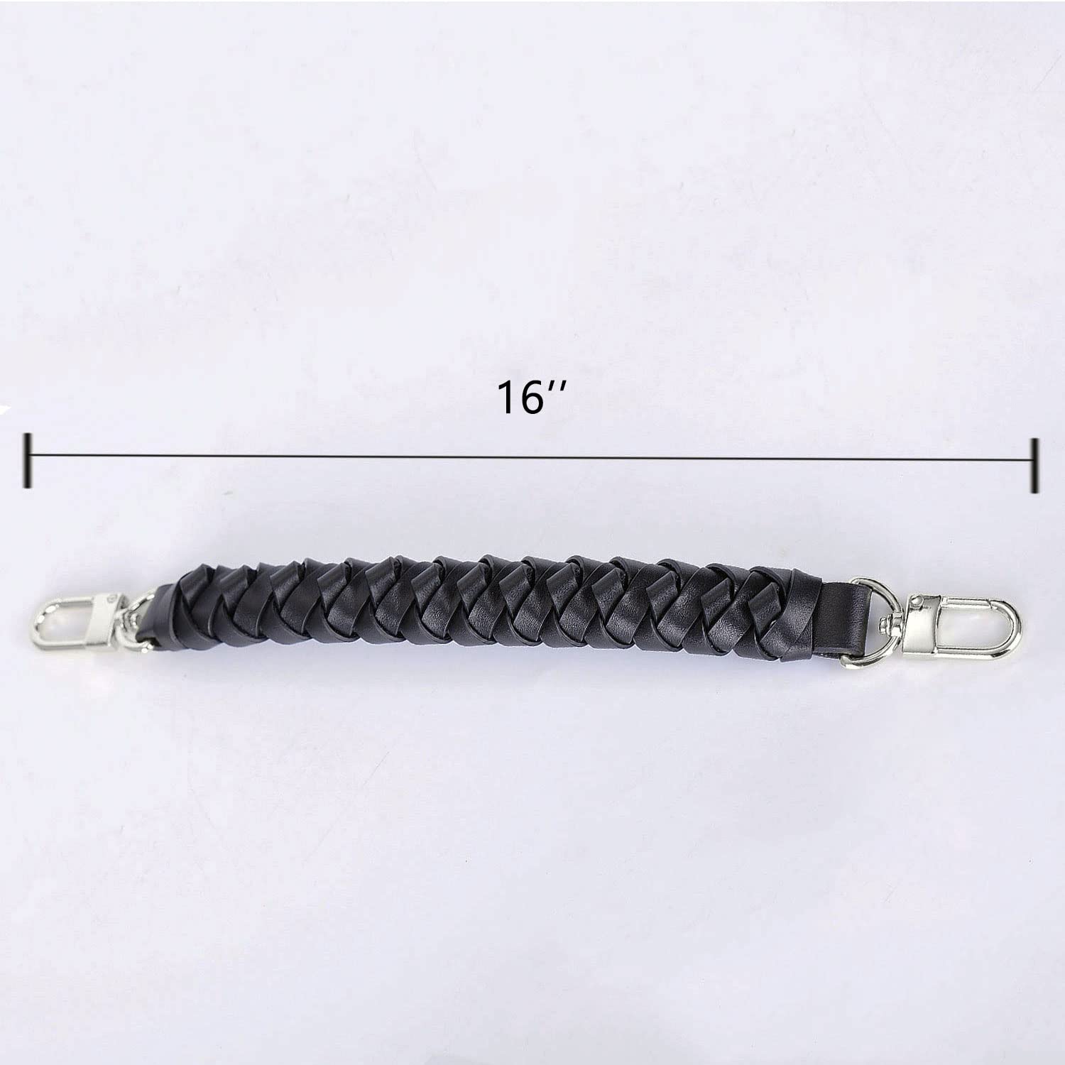 Genuine Vachetta Leather Braided Handle Compatible for Beaubourg Hobo Top Handle Neonoe Strap (16" L, Black)