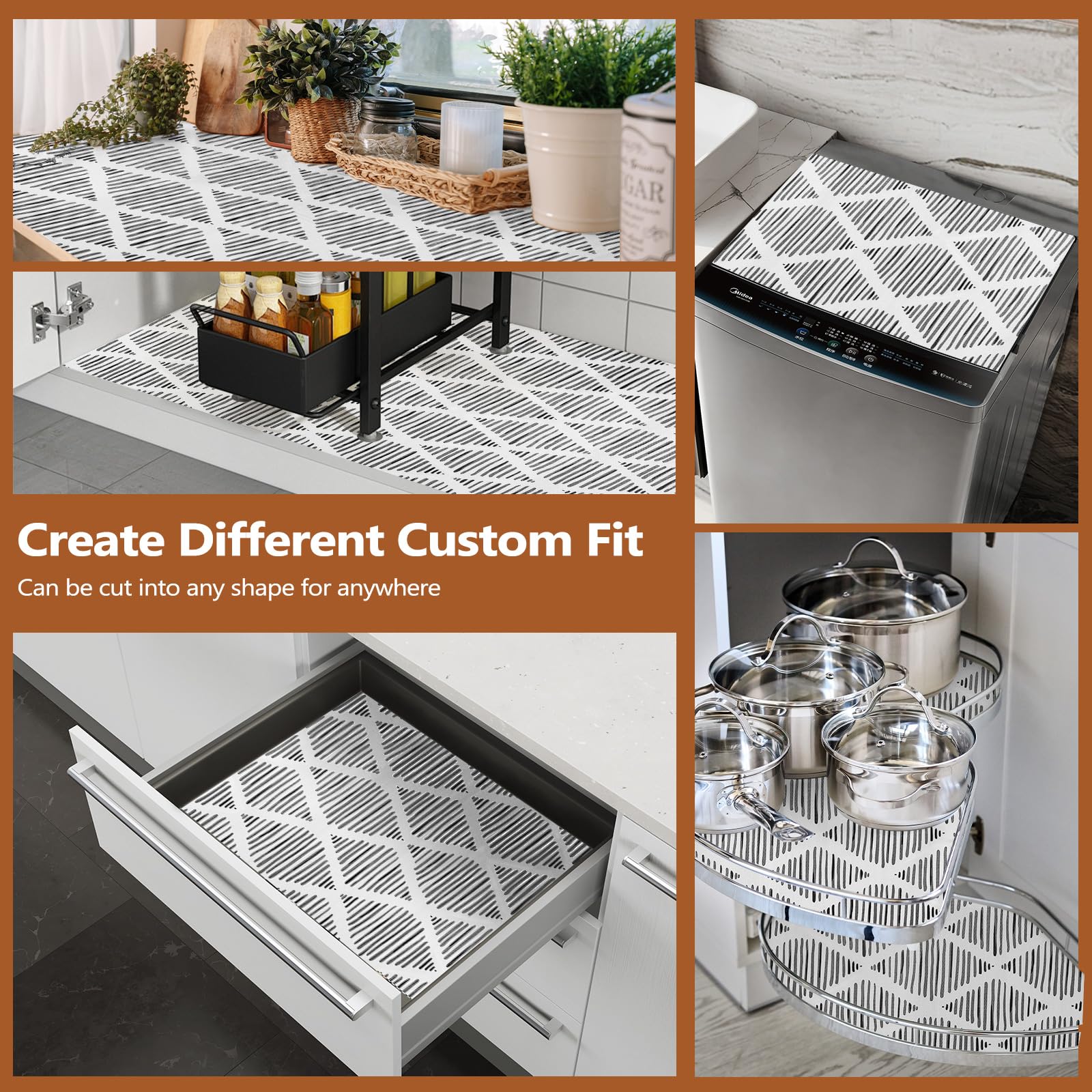 Shelf Liner Drawer Liner for Kitchen Cabinet, Non Adhesive Slip Resistant Shelf Paper, Strong Grip Thickened Cabinet Liners Protect Kitchen Cupboard, Dresser, Bathroom Drawers (Gray, 11.8" x 10 FT)
