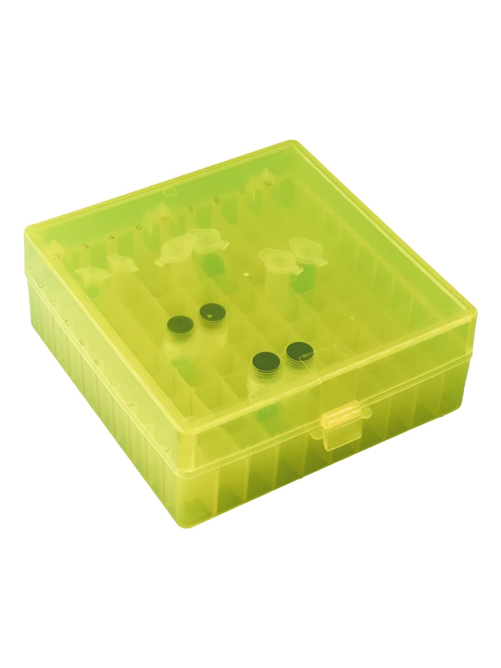 LUERFLEX 100 Well Cryobox Micro Centrifuge Tube Cryogenic Storage Box with Associated Color Lids Pack of 5