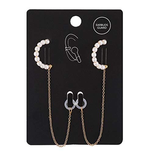 Pearl Hook EarĀ Stud AirpodĀ Earrings Anti Lost Earring Strap for Airpods (Need Ear Hole) Anti Lost Strap for Airpods Pro, Wireless Earphone Holder Strap Compatible for Airpods 1&2&3/Pro
