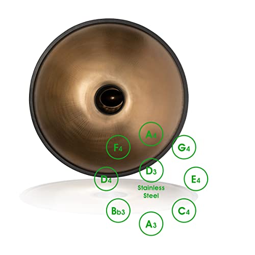 Handpan Steel Drum Instrument 9 Notes in D Minor 23inches Handmade, Percussion Instrument
