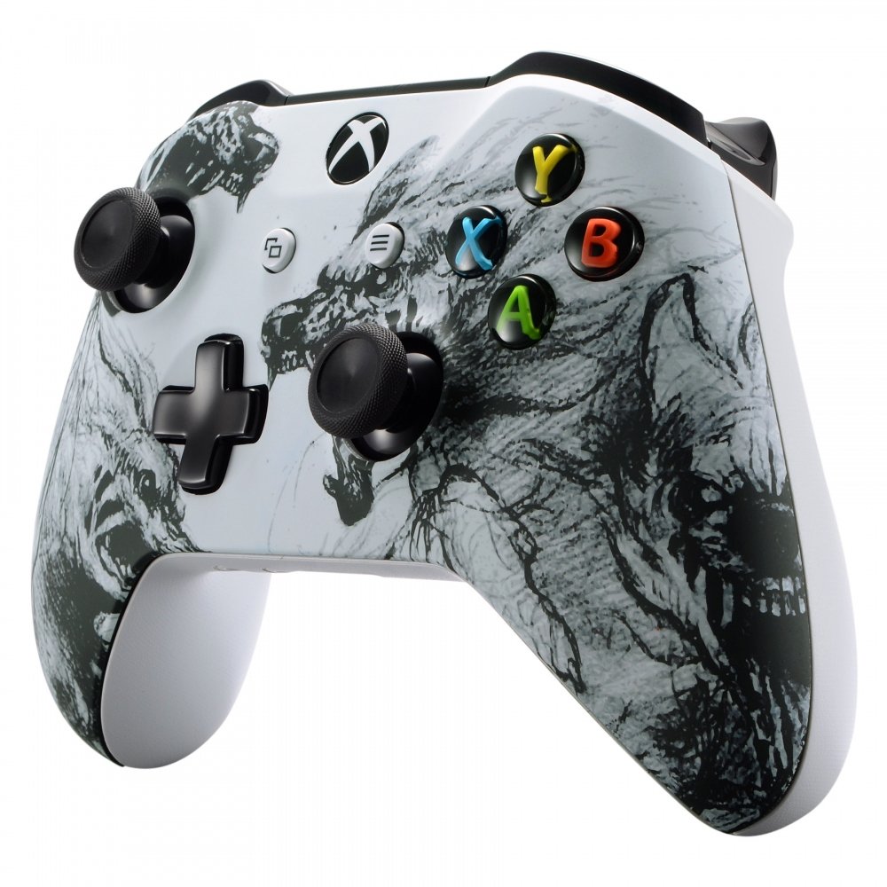 eXtremeRate Soft Touch Grip Wolf Soul Front Housing Shell Faceplate for Xbox One X S Controller Model 1708 - Controller NOT Included