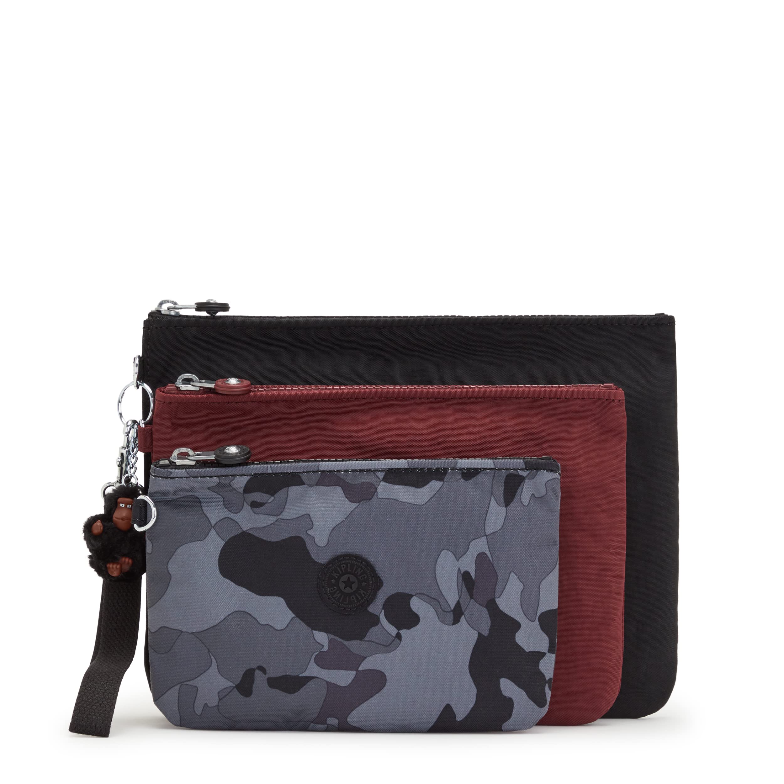 Kipling Womens Women's Iaka Crossbody Bag, Removable Strap, Zipped Main Compartment, Water Resistant, Crinkle Nyl Wristlet, Camo Set, 11 L x 8.5 H 0.5 D US