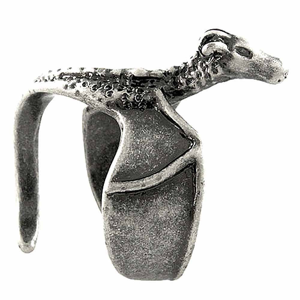 Ellenviva Flying Dragon Adjustable Animal Wrap Ring Vintage Silver Tone