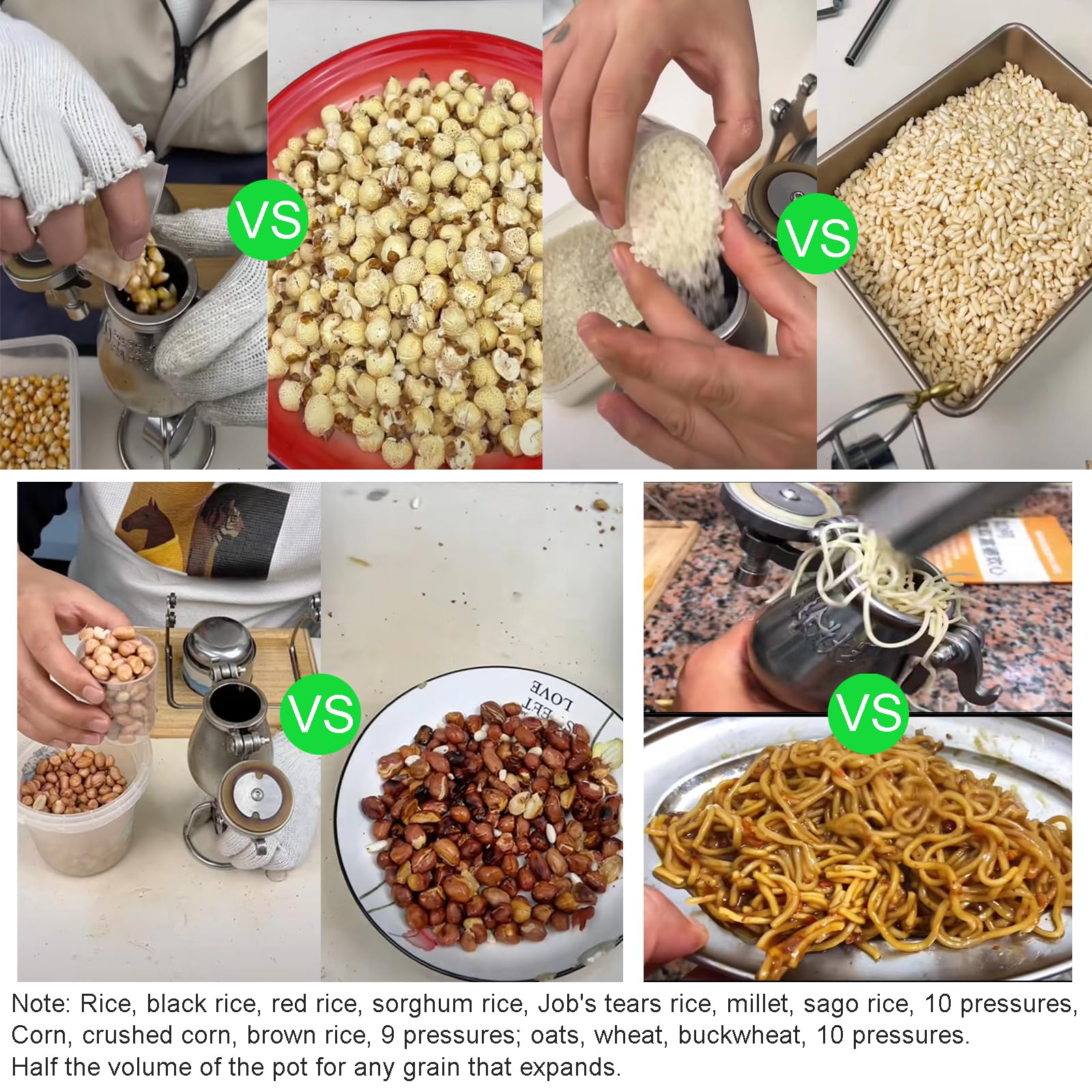 Hand Popcorn Machine, High Pressure Popcorn Maker, Chinese Traditional Old-Fashioned Pop Corn Machine, Stainless Steel Mini Hand Cannon Food Amplifier