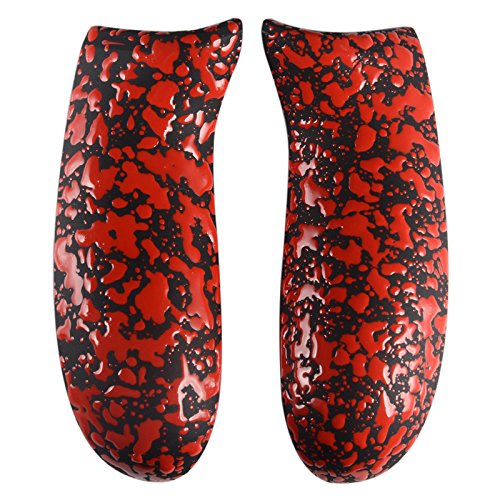 eXtremeRate® Textured Red Back Panels, Comfortable Non-slip Side Rails, 3D Splashing Handles, Game Improvement Replacement Parts for Xbox One Standard Controller Model 1537/1697