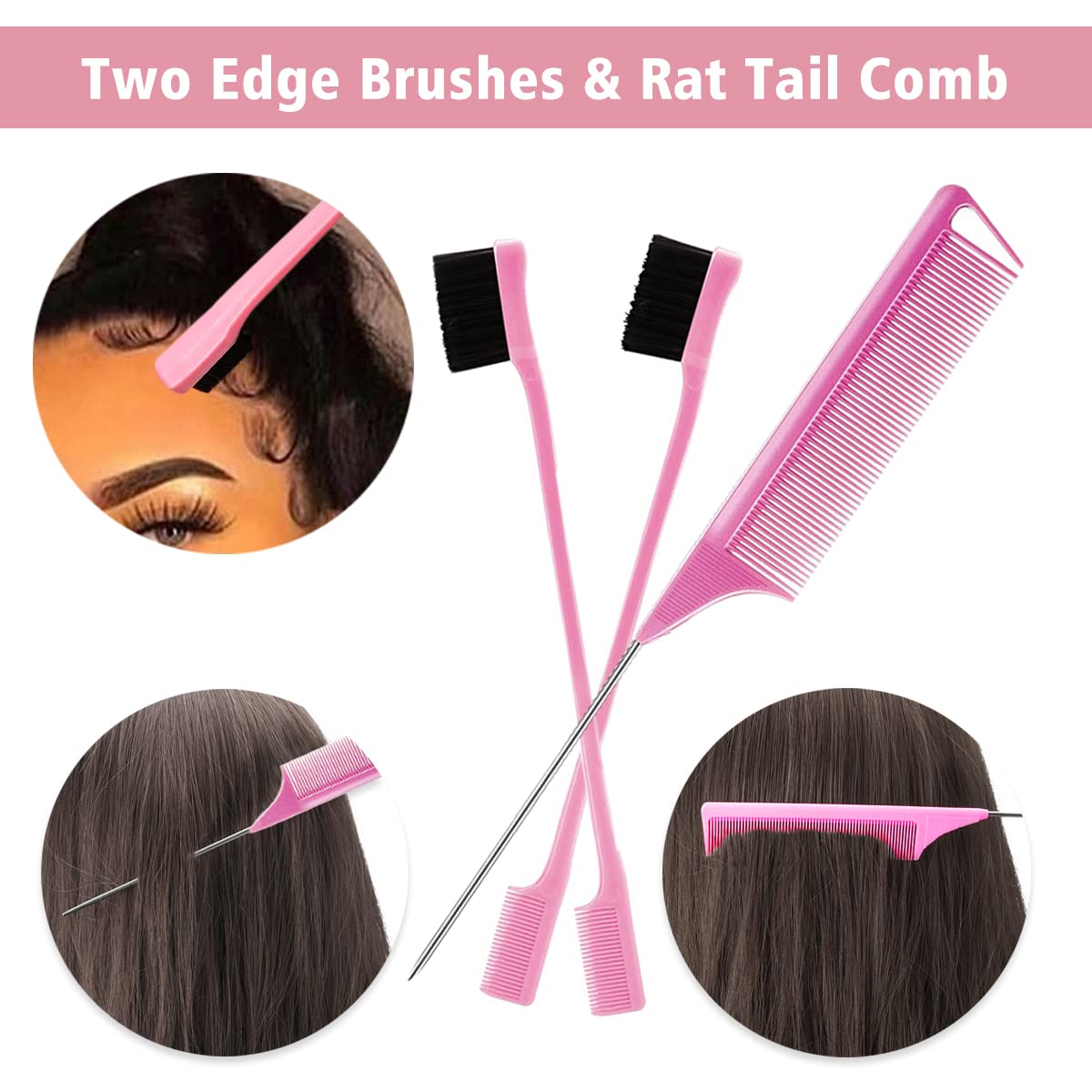Goiple Adjustable Wig Bands for Lace Frontal and Install - Elastic Bands for Laying Edges and Wig Accessories (Black)