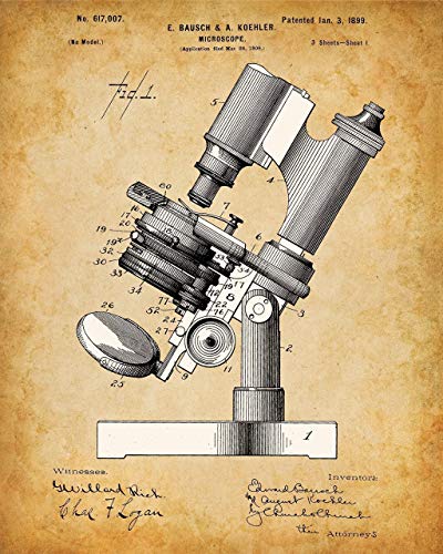 Original Science Lab Equipment Patent Prints - Set of Four Photos (8x10) Unframed - Makes Great Classroom Laboratory Decor and Gift Under $20 for Scientists Chemistry Decor