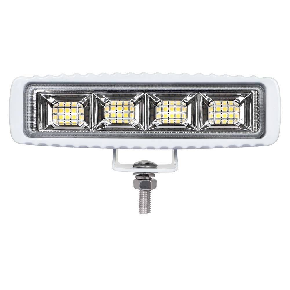 EXZEIT Waterproof Led Boat Lights, 2 pc 72W Deck/Dock Marine Lights 4000LMS 120°Flood Light, 6.3inch, 12/24 V Led Light Bar