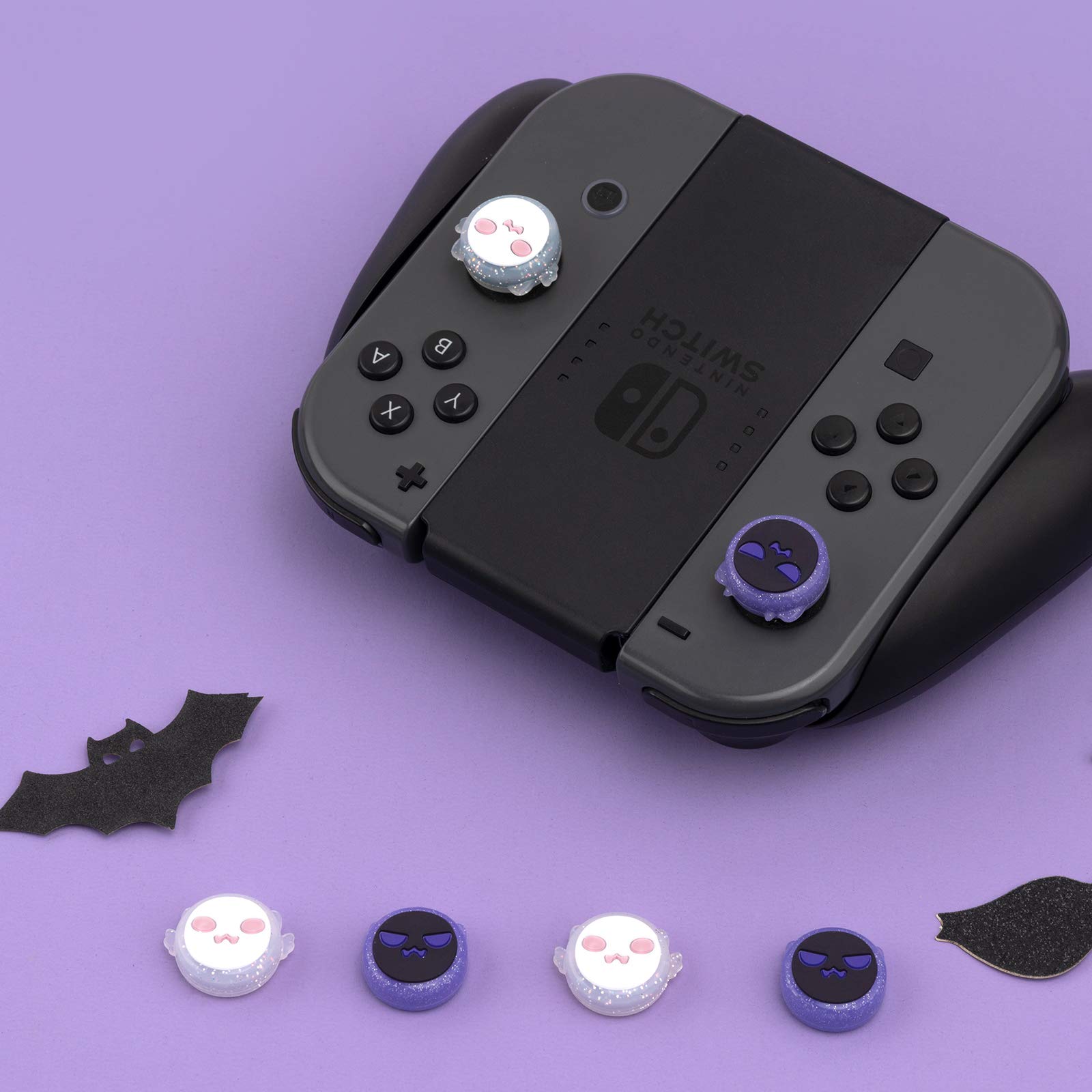 GeekShare 4PCS Cute Ghost Halloween Thumb Grip Caps,Soft Silicone Joystick Cover Compatible with Nintendo Switch/OLED/Switch Lite