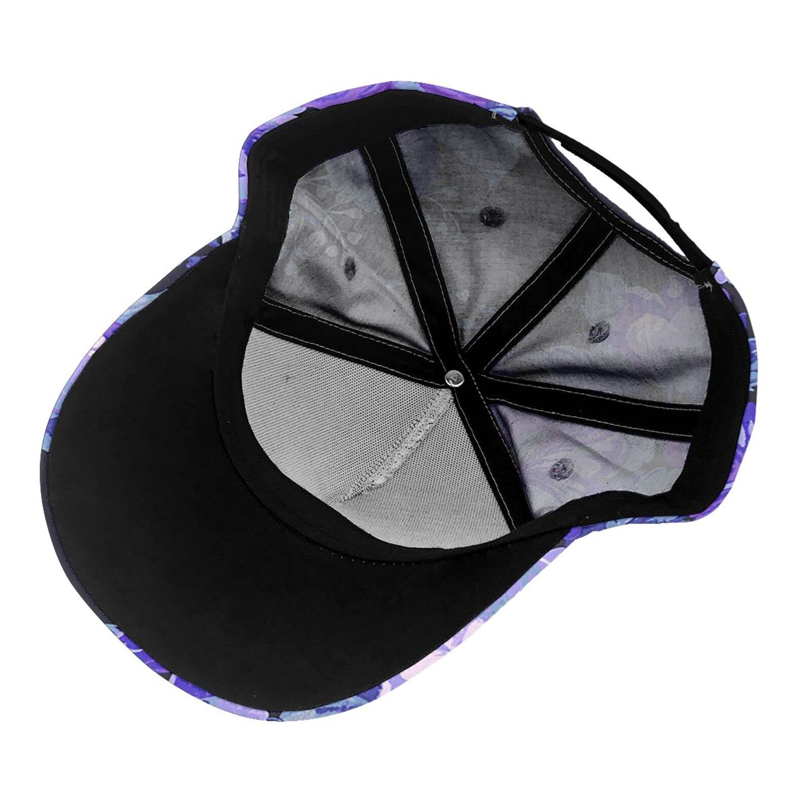 Floral Baseball Caps for Women Purple Low Profile Fashion Adjustable Dad Hat for Summer Beach Travel
