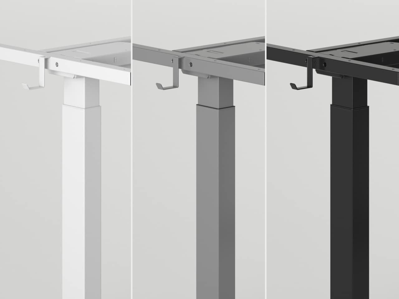 FEZIBO Triple Motor L Shaped Standing Desk Frame Height Adjustable, Electric Standing Desk Legs for 55 Inches to 75 Inches Desk Tops, Home Office Sit Stand Desk Base, White (Frame Only)