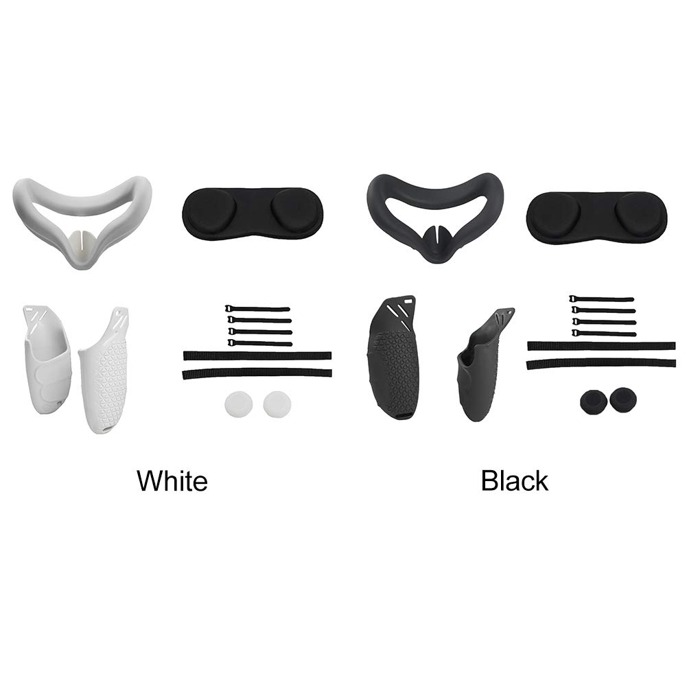 EKDJKK 6-in-1 Accessories for Oculus Quest 2, Touch Controller Grip Cover, Facial Pad, Protective Lens Cover, Reduce Face Pressure Comfortable Touch, Family Holiday Bundle