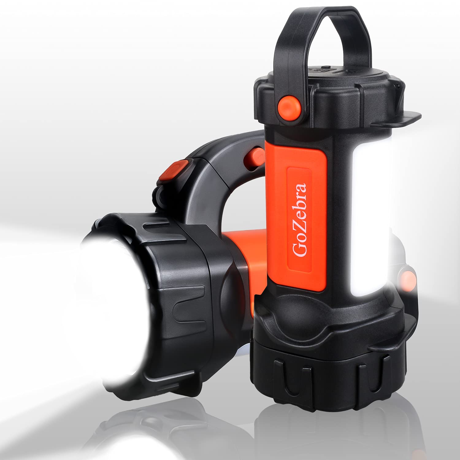 GoZebra Rechargeable LED Flashlight High Lumen, Super Bright 6000 Lumen Spotlight Flashlight Camping Lantern, High Powerful Large Handheld Flash Light for Camping Hiking Fishing Working