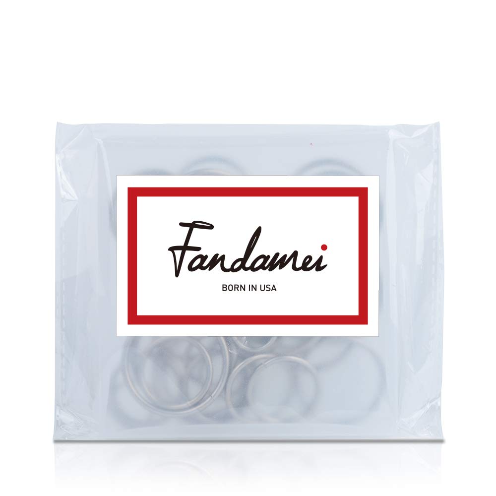 FANDAMEI Metal O Ring,50 Pcs Silver Multi Purpose Metal O Ring for Macrame, Camping, Dog Leashes, Hardware, Bags and More Craft Project - 16mm, 21mm, 25mm, 32mm, 38mm