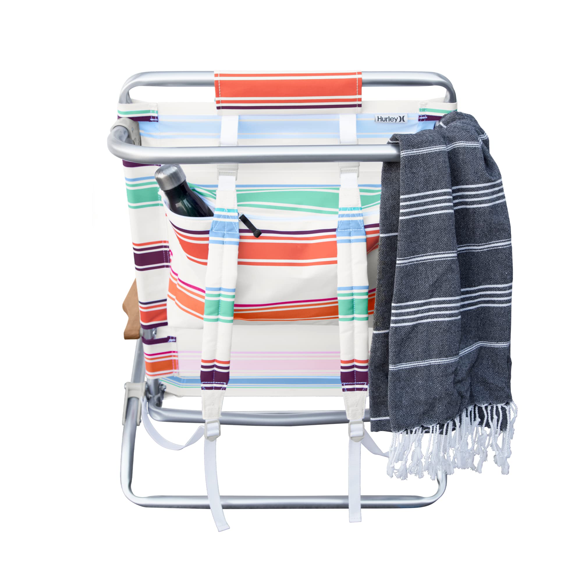 Hurley Deluxe Backpack Beach Chair, One Size, Multicolor