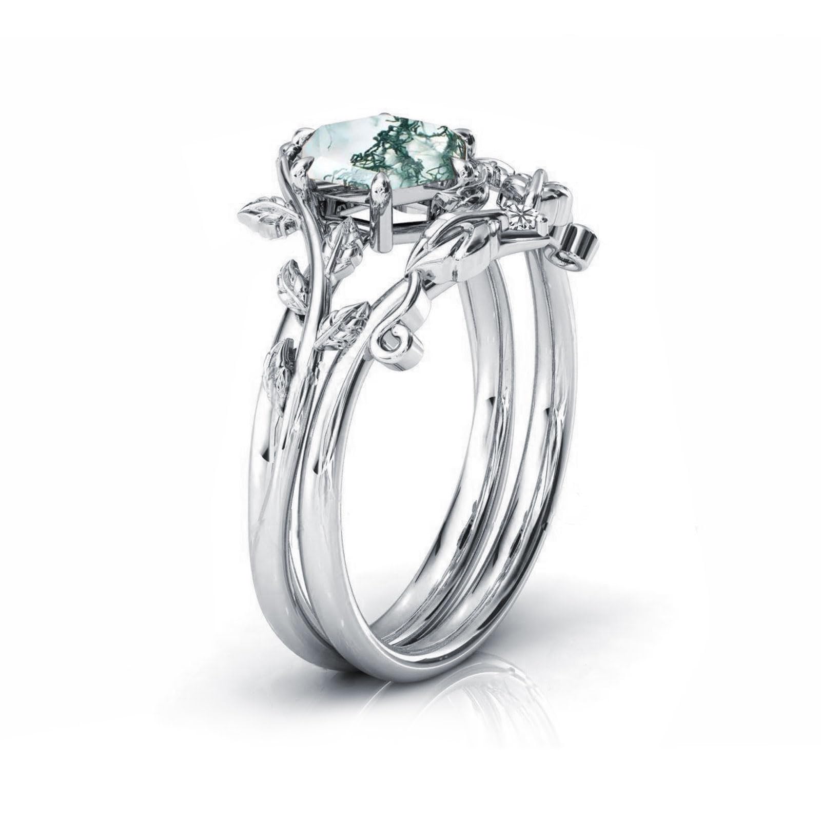 Eternity Celtic Knot Ring 925 Sterling Silver Abalone Ring Wedding Band for Women Size 7