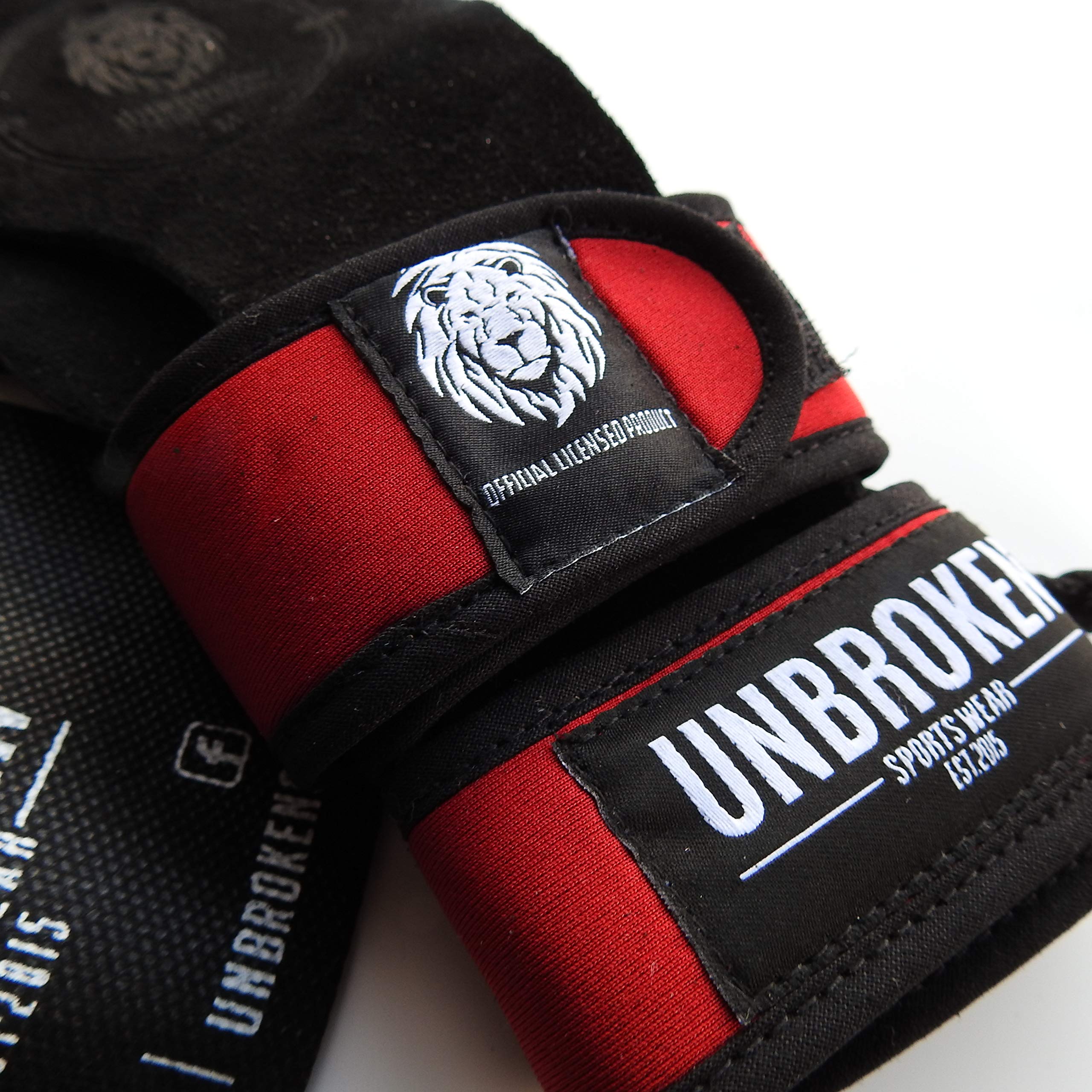 Gymnastics Grips - Hand Wrist Lift Gloves perfect for WOD, pullups, Weight Lifting, Chin ups, Training, Exercise, Kettlebell. Protects Palms! Black Suede Leather + Neoprene Wrist support (Red, Medium)
