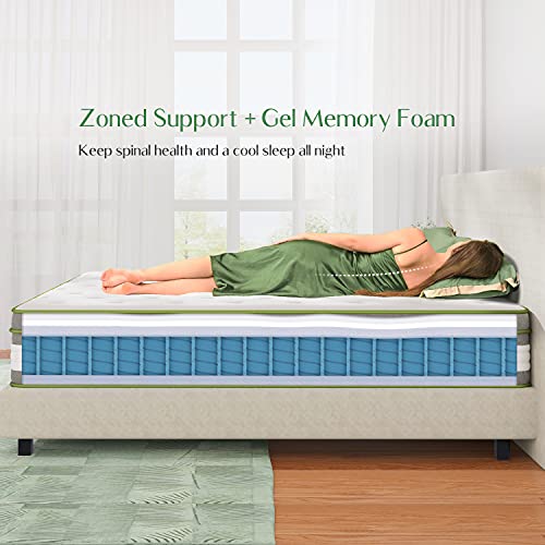 Novilla Mattress Cal King, 12 Inch Hybrid Pillow Top King California Mattress in a Box Innerspring for a Cool & Peaceful Sleep