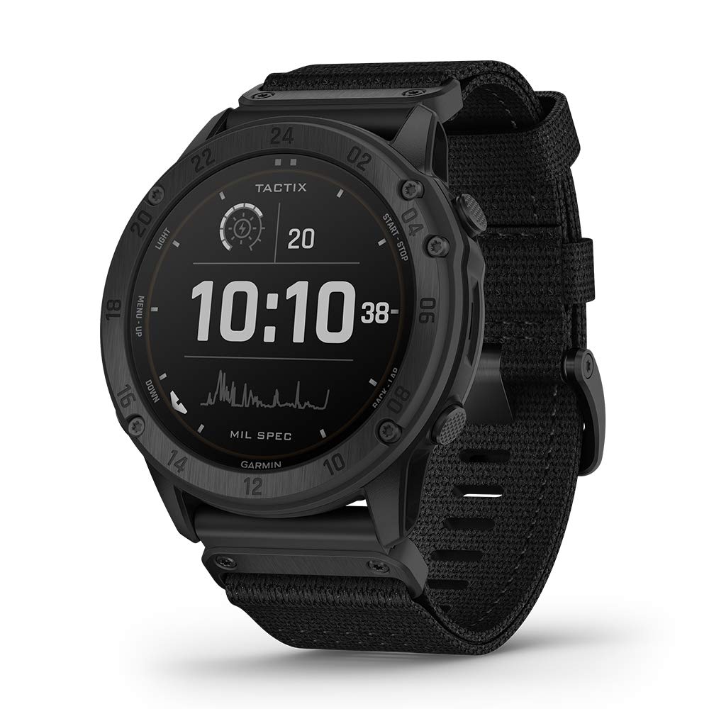 Garmin tactix Delta Solar GPS Tactical Watch - Men's Rugged Military Watch with Stealth Mode, Night Vision, Compass - Power Bundle Portable Charger & tactix Screen Protectors