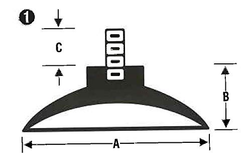 JL Missouri Parts 4X 3/8" #8-32 Screw in 1 1/2" Rubber Suction Cup, 1/2" Tall, Made in USA
