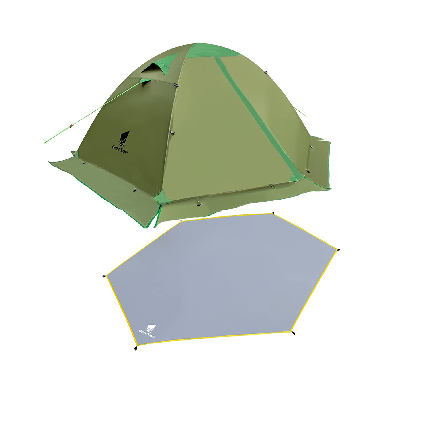 GEERTOP 2 Person Tent Kit for Camping, Backpacking Tent with Ultralight Footprint