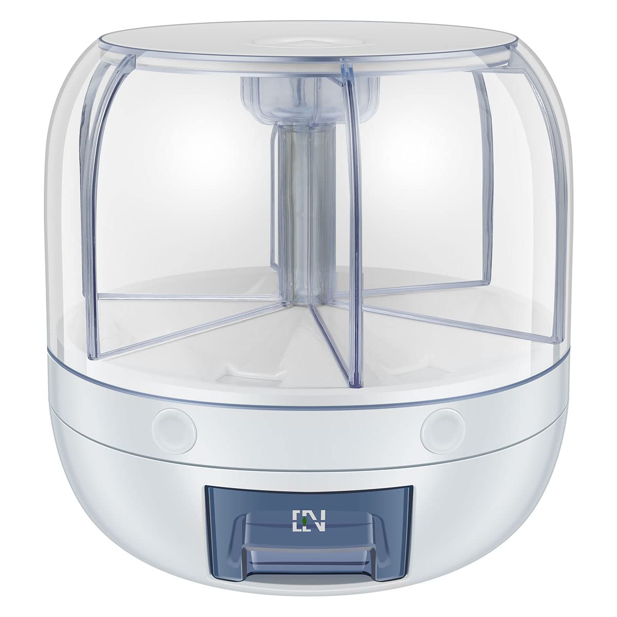 Janoiuc Dry Food Rice Storage Box, Food Grain Storage Container Large Capacity, Rotating Multi-Grid Durable Plastic Sealed Rice Storage Container with Lid 6kg Capacity for Household Kitchen Home (S)