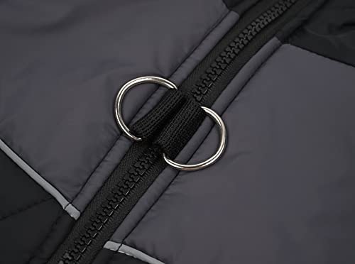 Tineer Dog Winter Jacket Vest for Small Medium Large Dogs, Fleece Lining Warm Coat Waterproof Pet Dog Clothes for Cold Weather (XS, Black)
