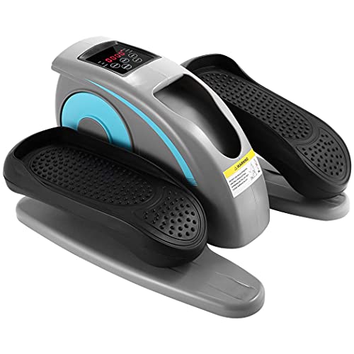 Fast88 Electric Desk Elliptical Machine Trainer，Desk Elliptical with Built in Display Monitor, Quiet & Compact (Blue-Gray)