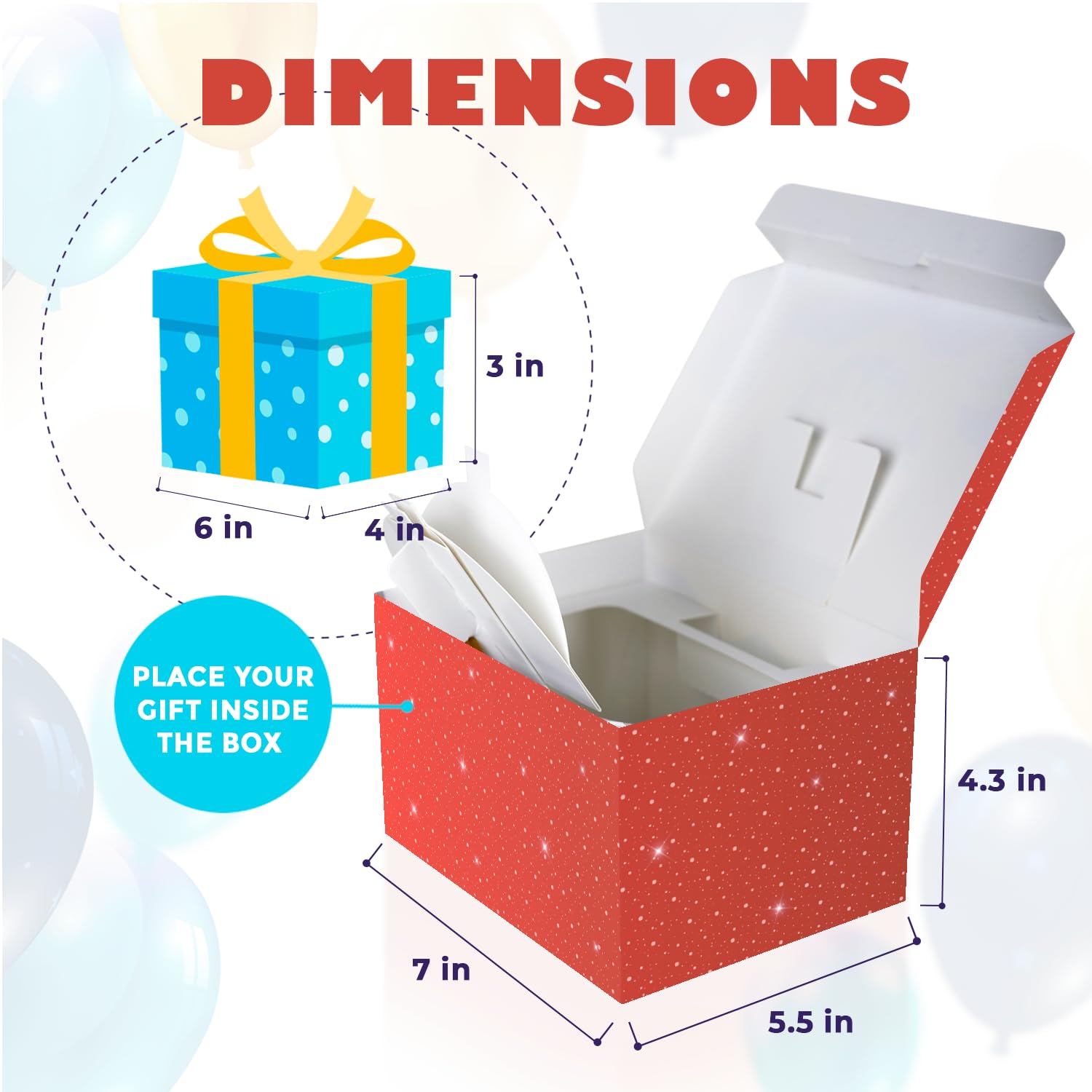 FETTIPOP Christmas Gift Box DIY Exploding Confetti (7.1x5.5x4.3 inches), Surprise Prank Gift Box