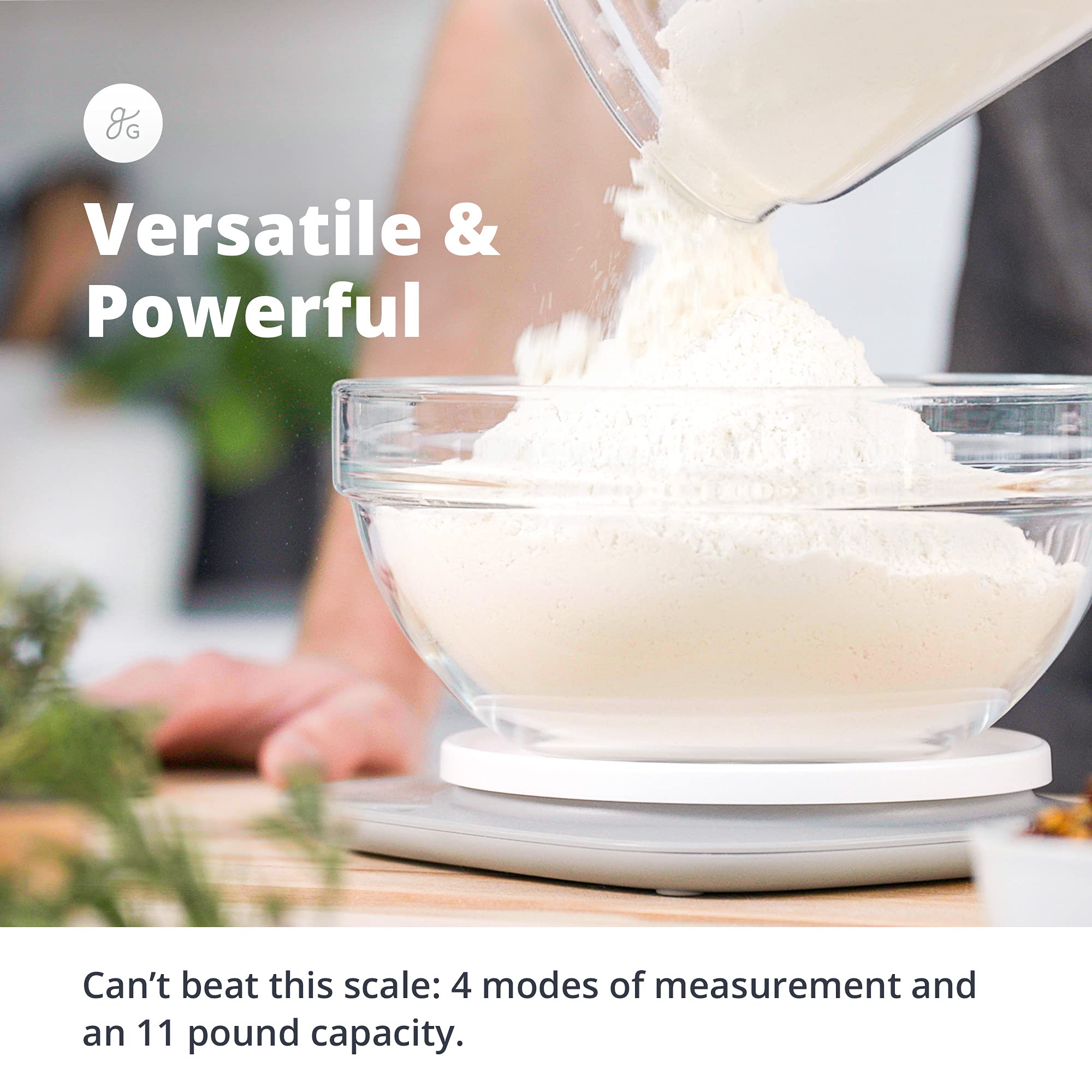 Greater Goods Premium Baking Scale, Ultra Accurate, Digital Kitchen Scale, Prep Baked Goods, Weigh Food and Coffee or Use for Meal Prep, 4 Units of Measurement, Designed in St. Louis (Grey, No Bowl)