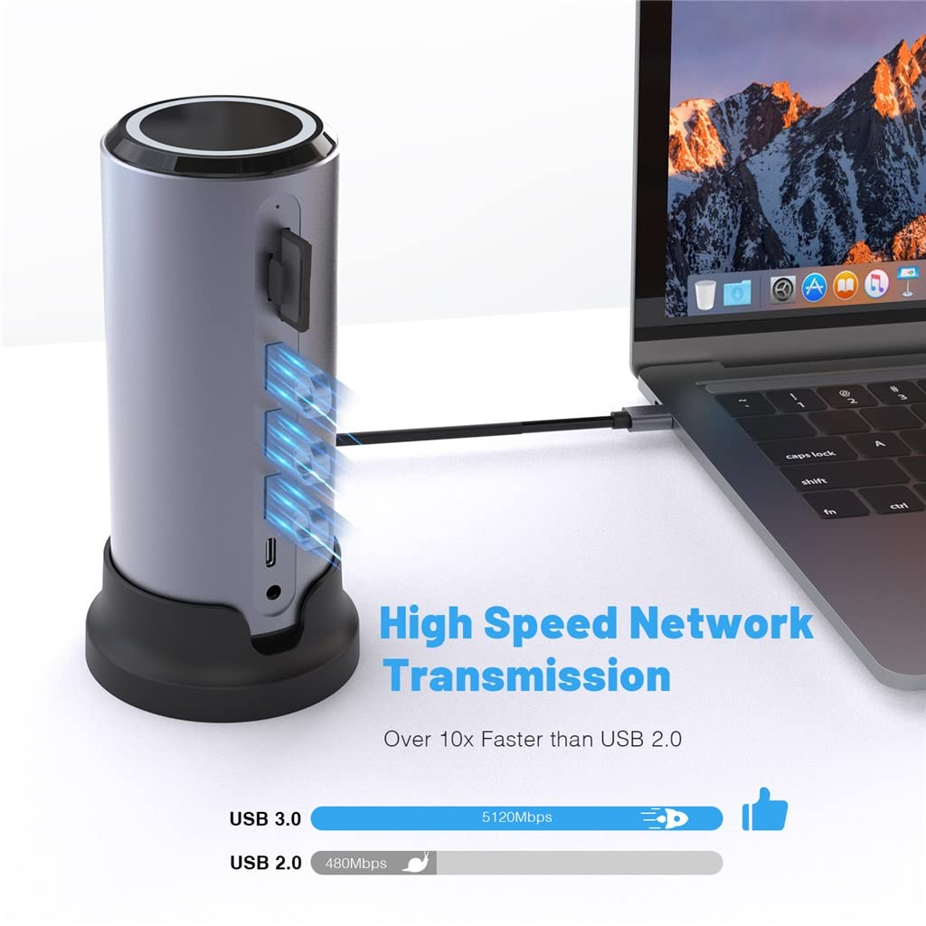 KXDFDC 12 in 1 USB C HUB Dock USB C to Multi RJ45 VGA USB 3.0 USB C Data with PD Power Adapter Docking Station USB-C