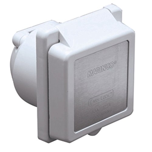 Marinco Easy Lock Inlet, 30A 125V, New Condition, 301EL-B