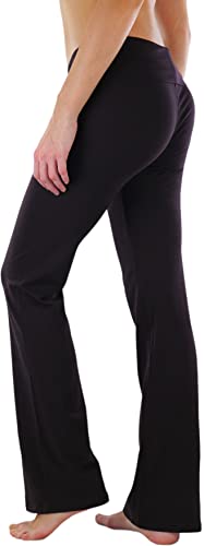 ToBeInStyle Women's Low Rise Sweatpants w/Fold-Over Waistband - Small - Brown