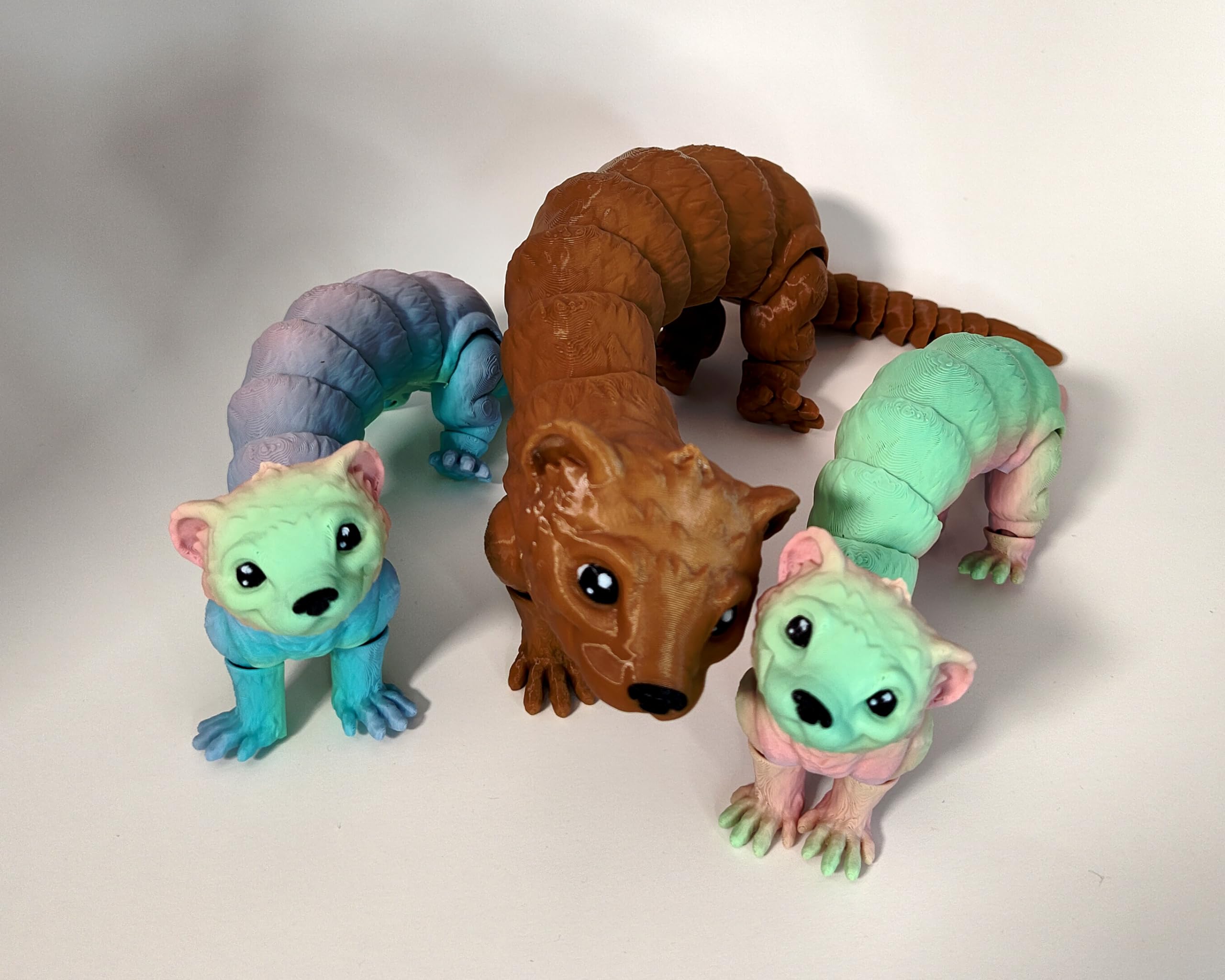 Ferret Fidget Adorable Sensory Toy Desktop Fidget, ADHD Fidget - 3D Printed for Adults and Teens (Small, Black)