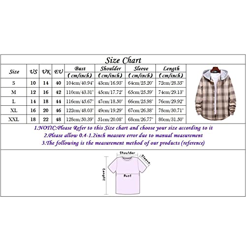 Mens Hoodies Pullover Men's Casual Plaid Flannel Jacket Lightweight Flannel Hoodie Long Sleeve Button Down Shirt Hoodies Coat Outfits p01