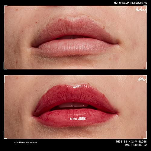 NYX PROFESSIONAL MAKEUP This Is Milky Gloss, Lip Gloss with 12 Hour Hydration, Vegan - Malt Shake (Warm Red)