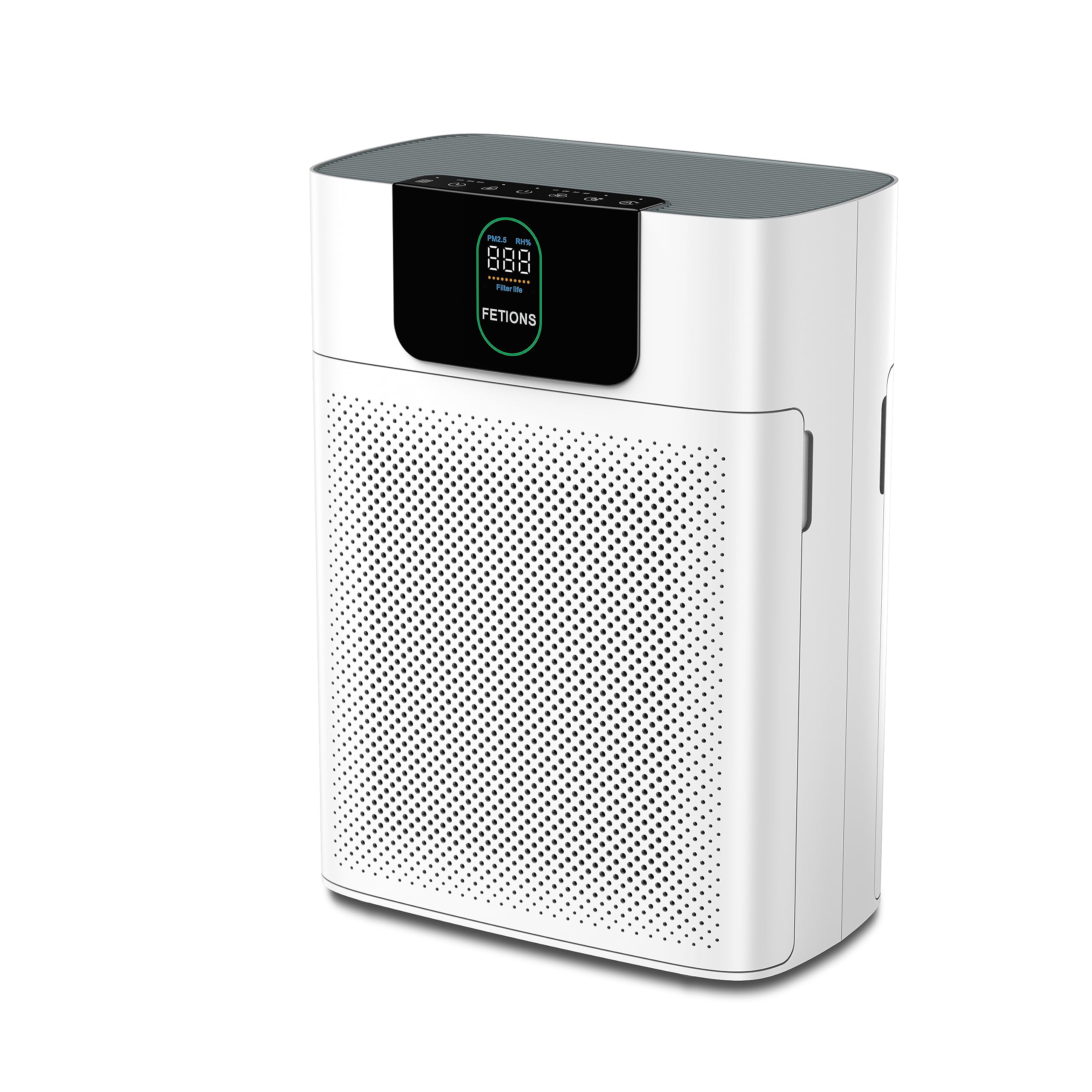 FETIONS Air Purifiers for Home Large Room Up to 1076 Sq Ft with H13 HEPA Filter, Quiet Air Cleaner with Air Quality Sensors and Double-sided Inlet for Removing 99.9% Smoke, Odor, for Bedroom, White