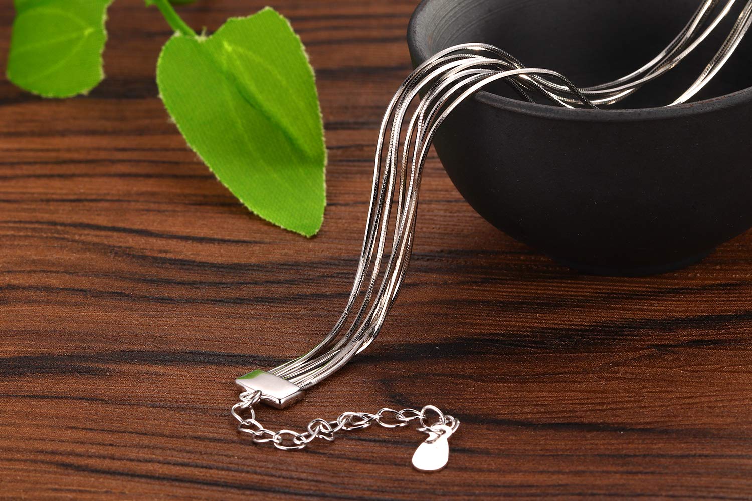 FarryDream 925 Sterling Silver Elegant Link Bracelet for Women Snake Bracelet Christmas Gifts