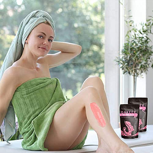 Oakeer 1.1 lb Hard Wax Beans Hair Removal Wax at Home Waxing Hair Removal Wax Beads 5 Bags(Rose)