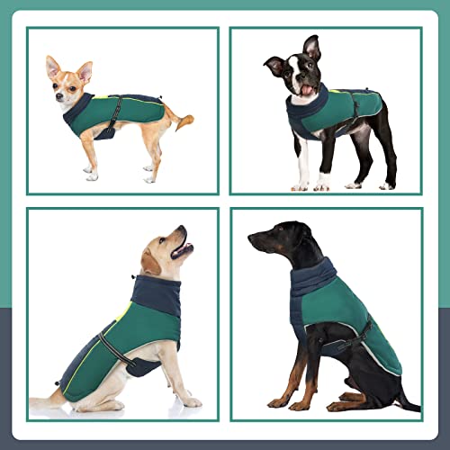 Warm Dog Winter Coat Reflective Dog Cold Weather Jacket Turtleneck Dog Vest Thick Fleece Lining Vest Windproof Dog Snow Suit Pet Apparel for Small Medium Large Dogs (Medium)