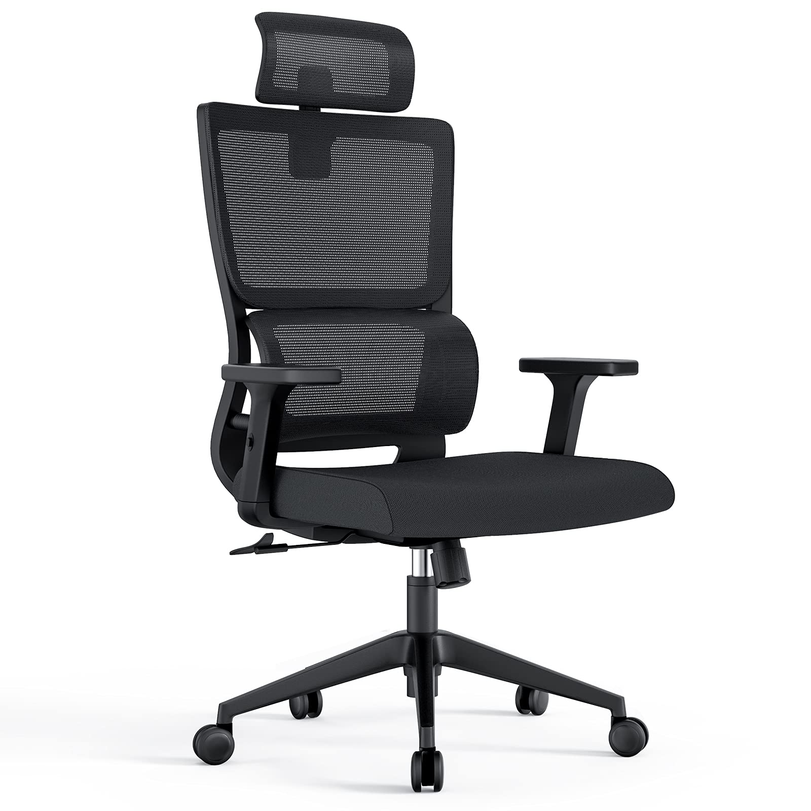 Ergonomic Office Chair with Upgraded Lumbar Support and Adjustable Armrest Headrest, Desk Chair with Mesh High Back, Home Office Desk Chair, Computer Chair, Rolling Chair