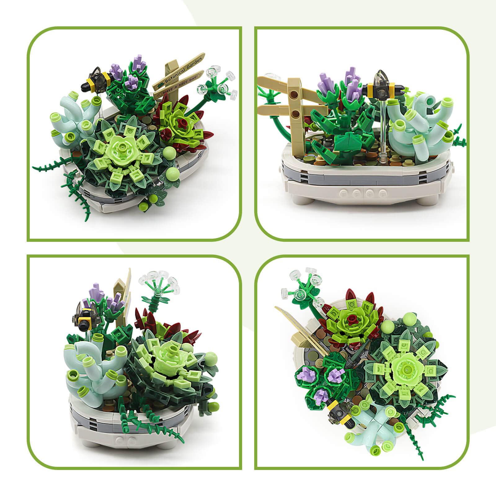 HIGH GODO Succulent Bonsai Plant Sets, Mini Bricks Flower Botanical Building Kit Creative for Kids Adults 8+, Room Or Home Decor (389 Pieces) - No Compatible Classic Bricks