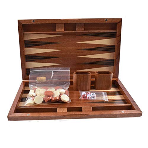 High Grade Backgammon Chess Travel Chess Set Fine Wooden Chessboard Classic Chess Game Plastic Chess Pieces (Color : E)