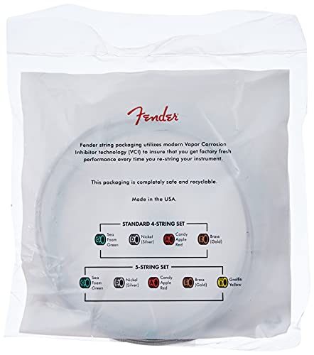 Fender Super 5250 Bass Strings, Nickel-Plated Steel Roundwound, Short Scale, 5250XL .040-.095