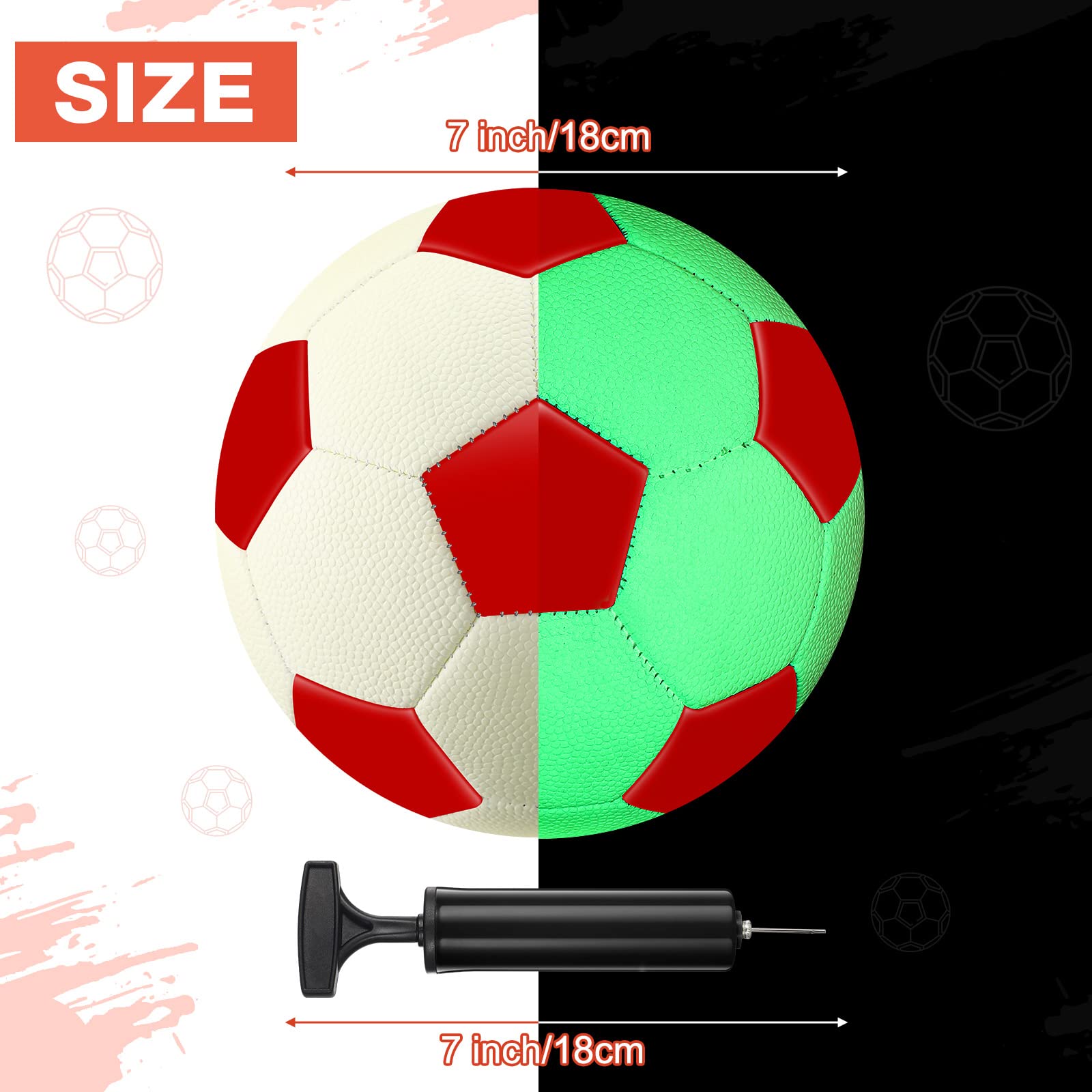 HyDren 4 Pcs Light up Soccer Ball Bulk with Pump Glow in The Dark Luminous Soccer Balls for Kids Teens Game Training Practice Back to School Gifts(Size 3)