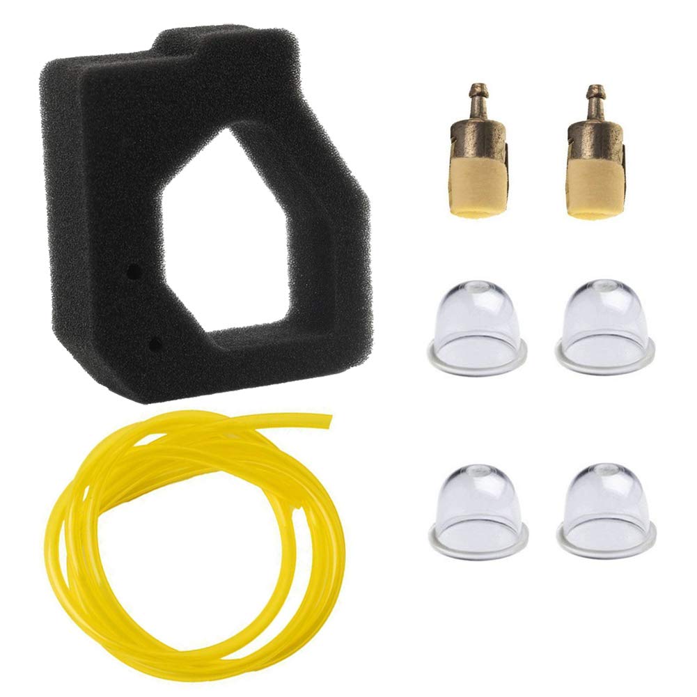 HIFROM Air Filter Fuel Filter Line with Primer Bulb Replacement for Honda GX25 GX25N GX25NT FG110 FG110K1 Engine Tiller Part 17211-Z0H-800