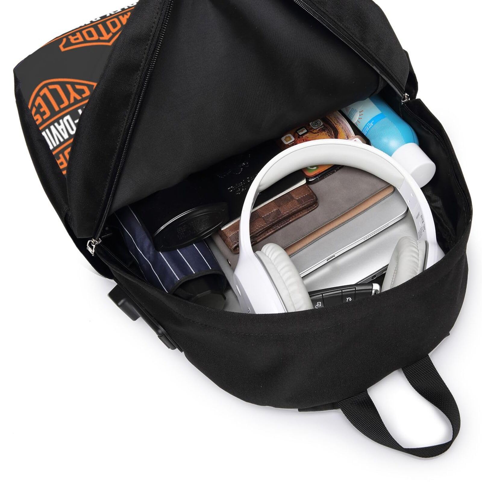 Harley Large Capacity Backpack Davidson Logos Laptop Backpack Men'S And Women'S Travel Bag